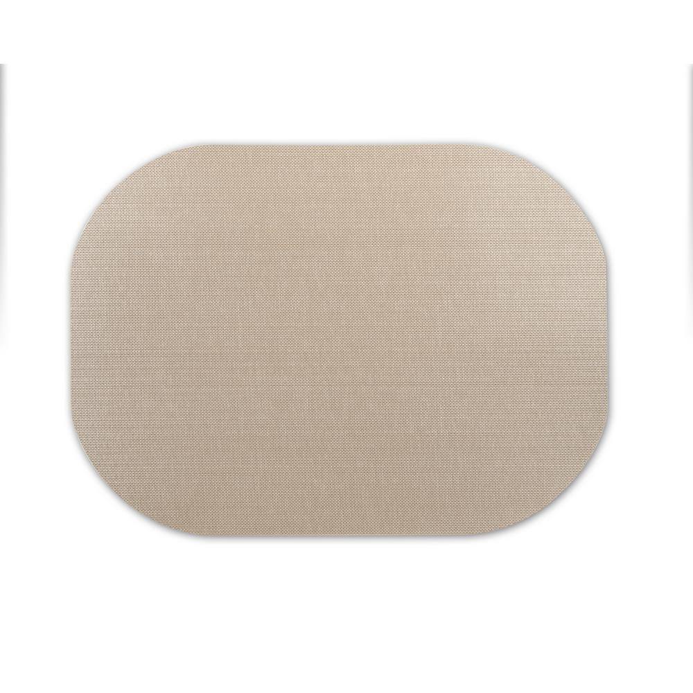 DASCO Easy Care Beachy/Oval 17 in. x 12 in. Tan Vinyl Placemats (Set of ...