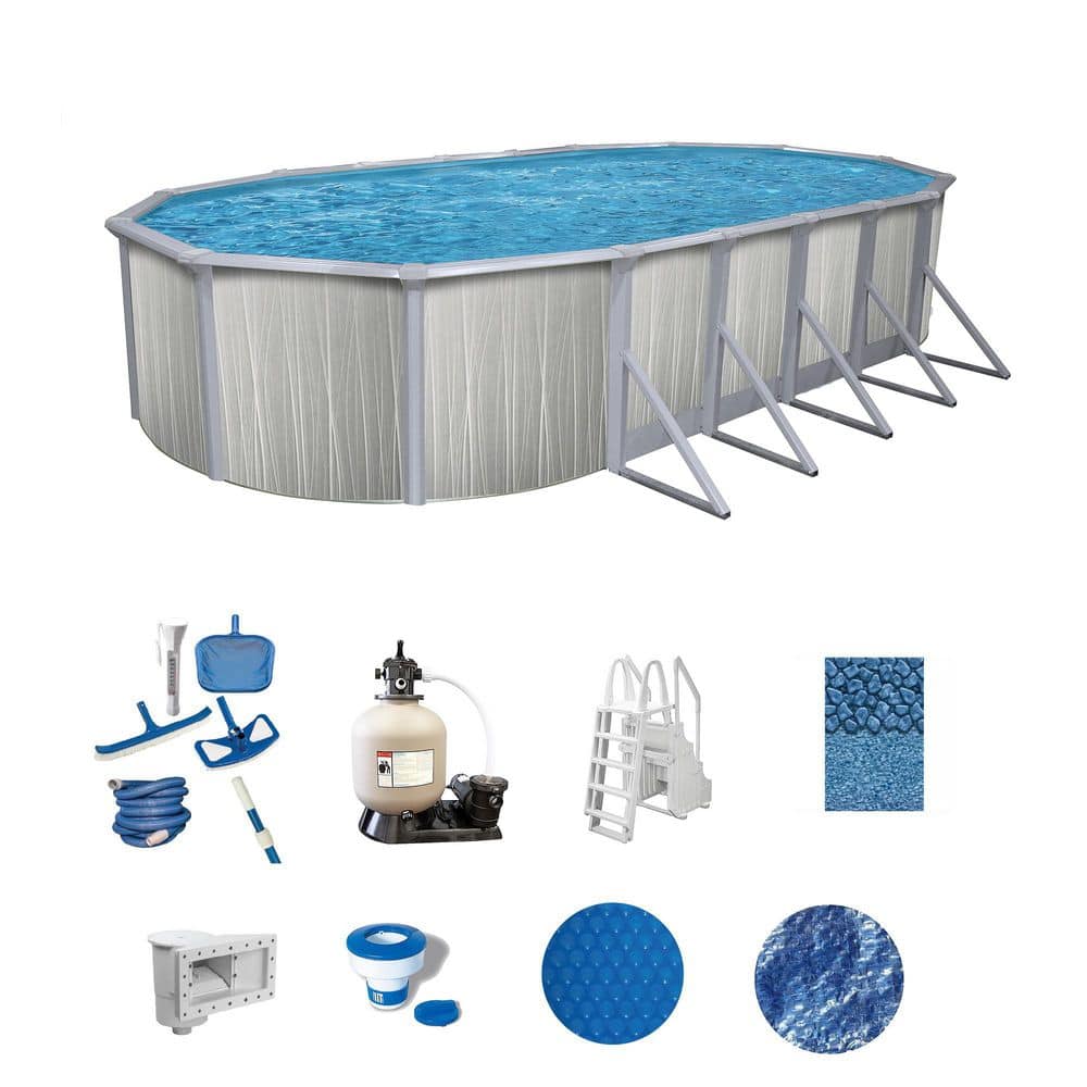 AQUARIAN Marion 12 ft. x 18 ft. Oval 52 in. Deep Hard Sided Above ...