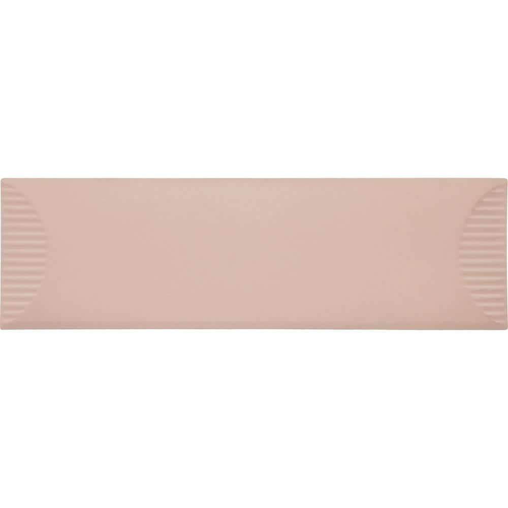 Daltile Stencil Blush 4 in. x 12 in. Glaze Porcelain Half Moon Floor ...