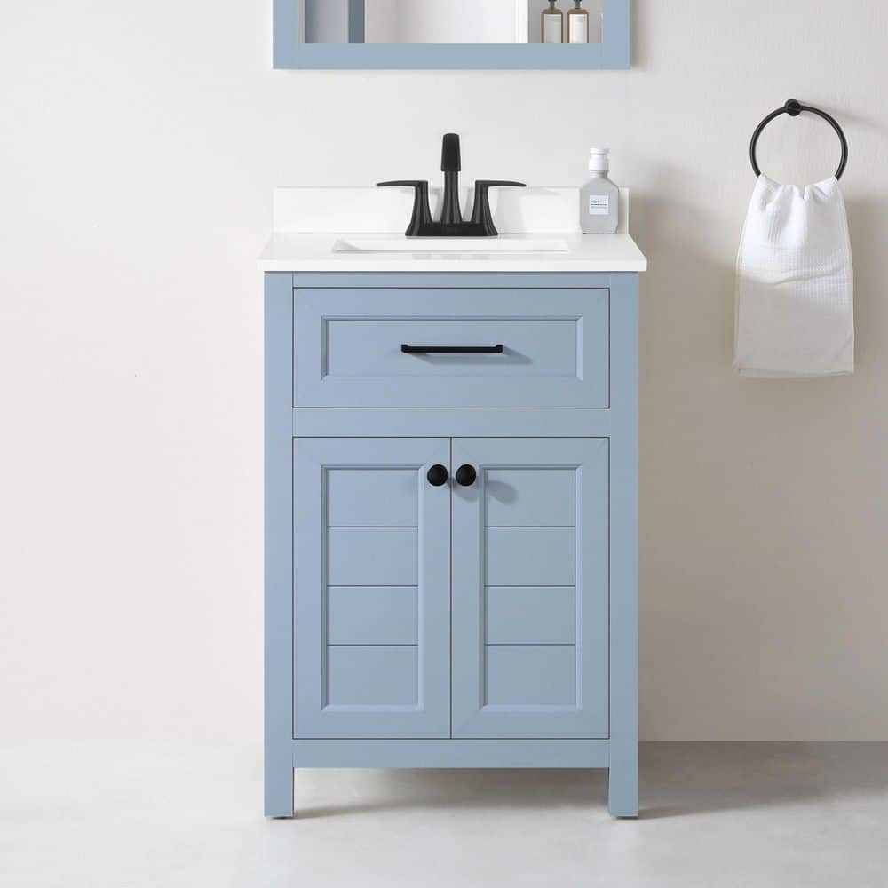 Home Decorators Collection Hanna 24 in. Single Sink Spruce Blue Bath ...