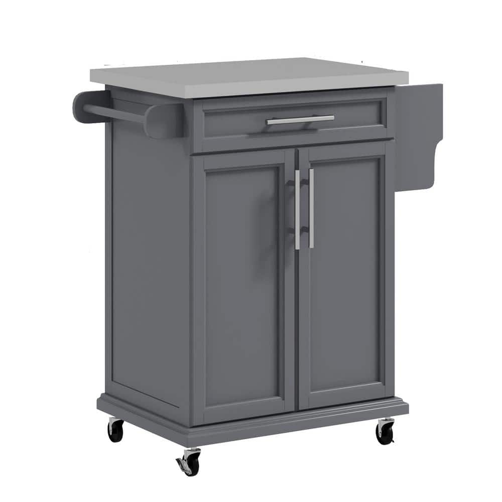 ANTFURN Grey Kitchen Cart with Drawers;Shelf;Spice Rack;Wheels ...