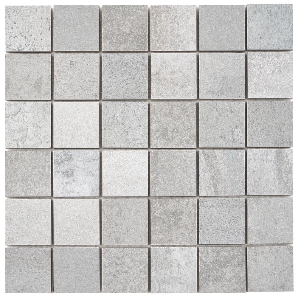 Ivy Hill Tile Hempstead Silver 11.81 in. x 11.81 in. Square Matte ...
