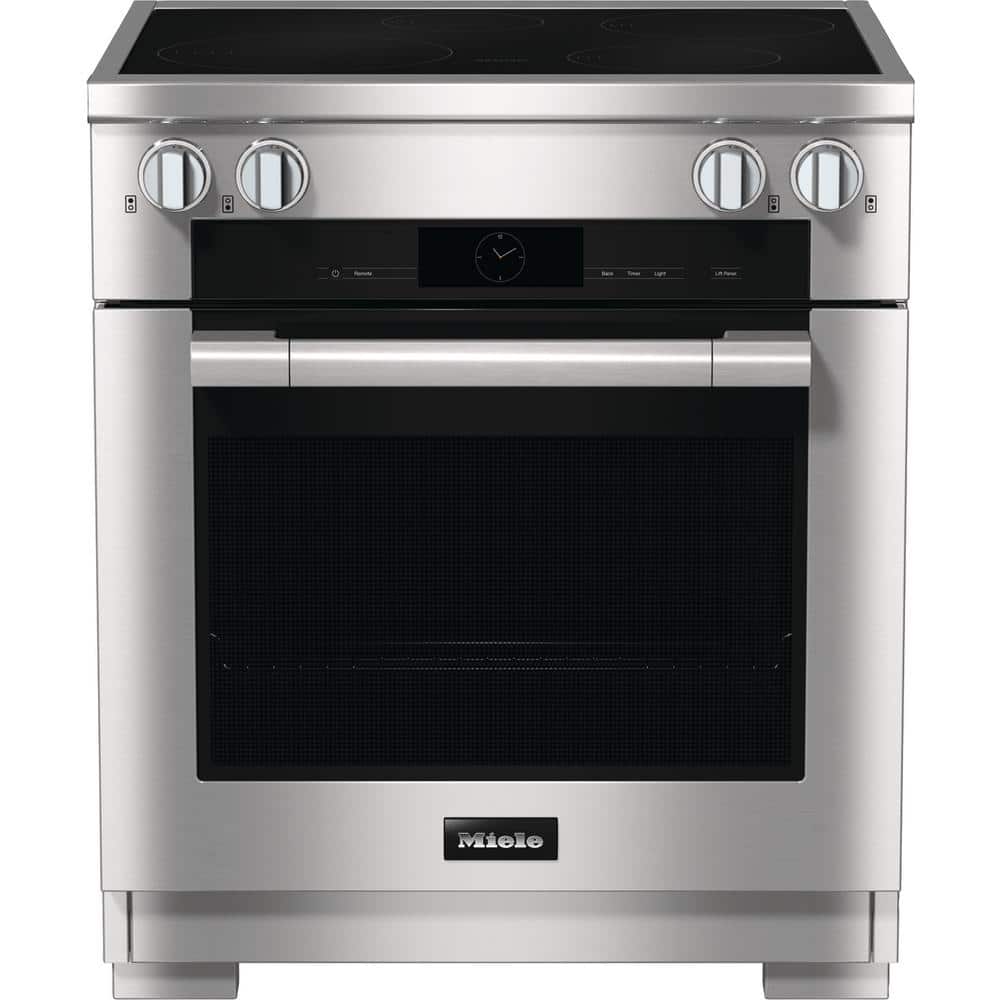 Miele 30 in. W 4 Zone Slide-In Induction Range with Electric Oven in ...