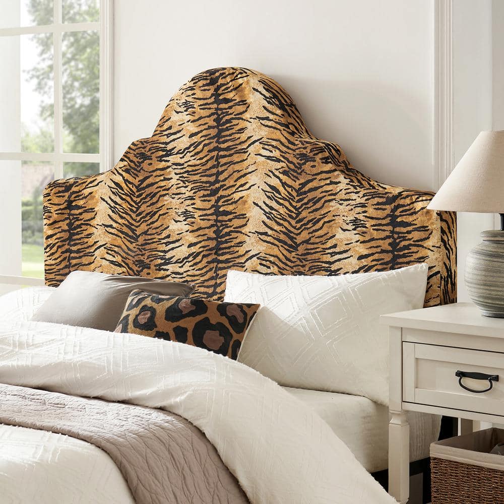 JAYDEN CREATION Eresa Tiger Brown Queen Traditional Style Upholstered ...