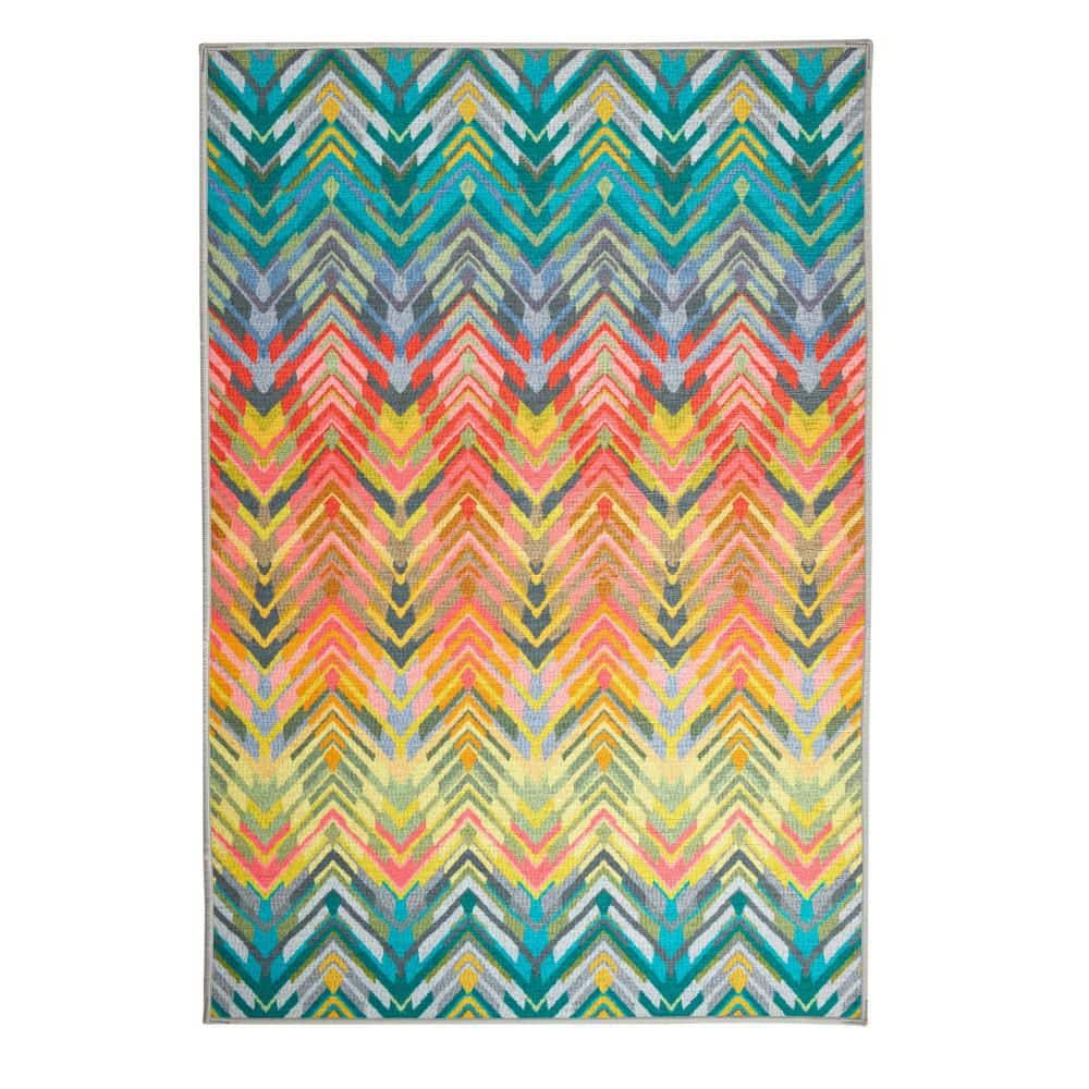 DASH & ALBERT Seneca Machine Washable Multi 3 ft. x 8 ft. Indoor Runner ...