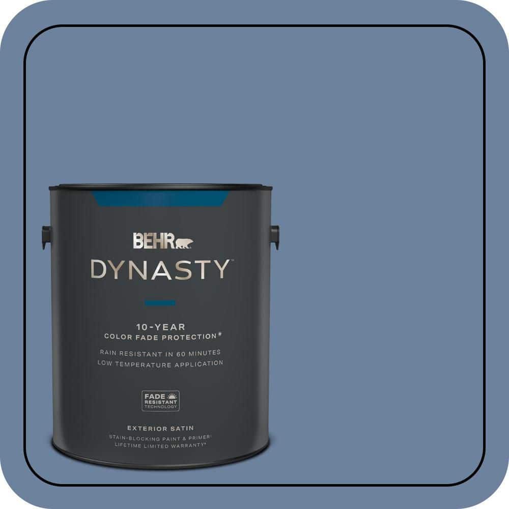 BEHR DYNASTY 1 gal. #S530-5 Brisk Blue Satin Enamel Exterior Stain ...