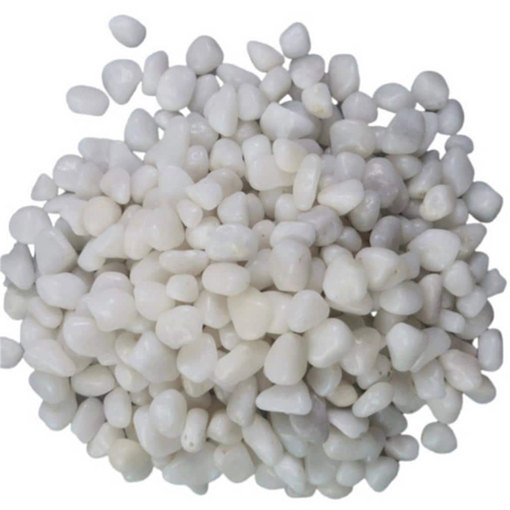 Ejoy 0.40 cu. ft. 0.5 in. to 1.5 in. 30 lbs. Grade A White Polished ...