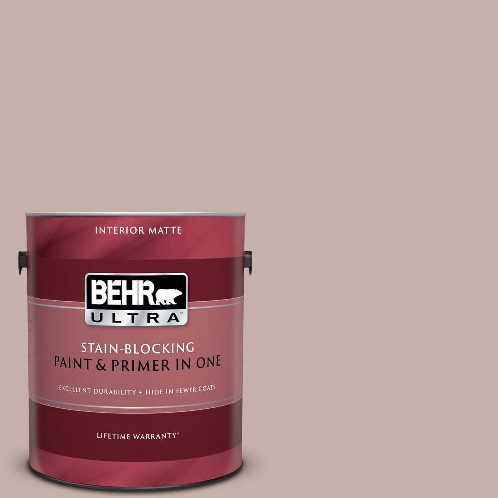 BEHR ULTRA 1 gal. #PPU17-10 Mauvette Matte Interior Paint and Primer in ...