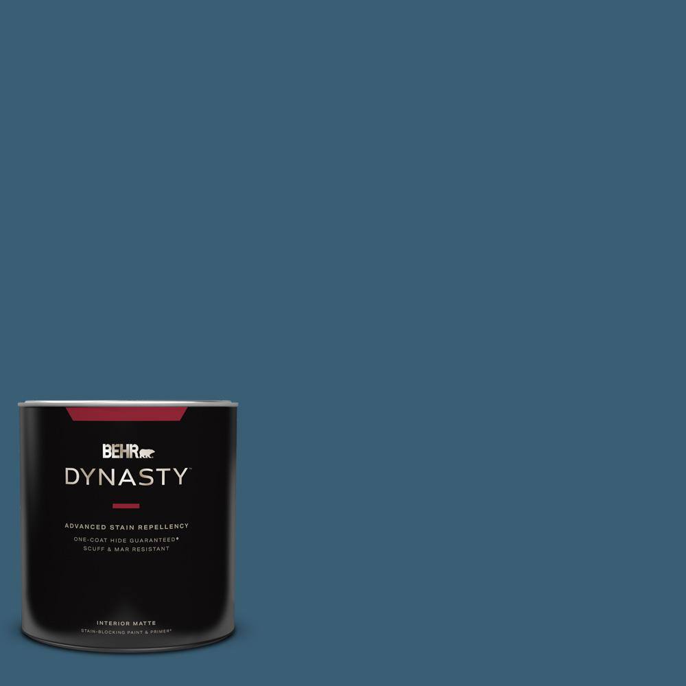 BEHR DYNASTY 1 qt. #S490-7 Superior Blue One-Coat Hide Matte Interior ...