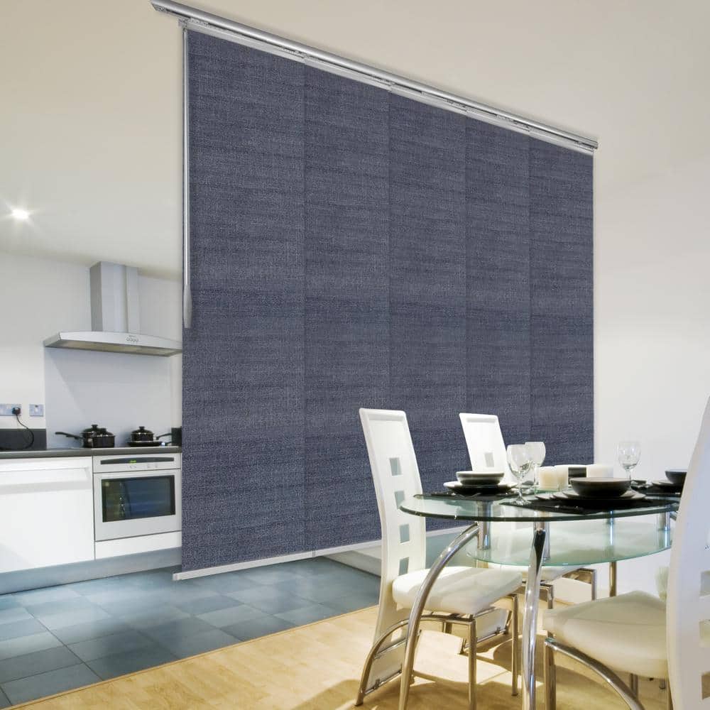 EMOH Midnight Blue 58 in. - 110 in. W x 94 in. L Adjustable 5- Panel ...