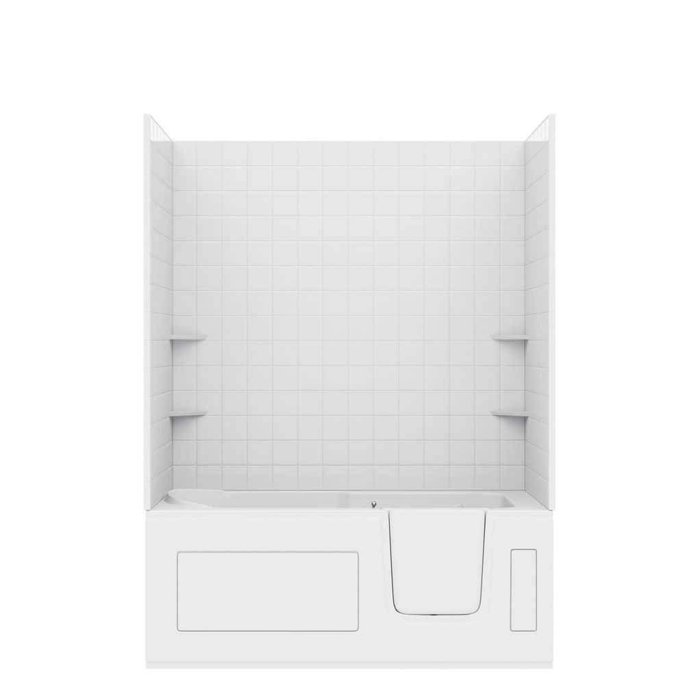 Universal Tubs Nova Heated Series 30 in. x 60 in. Right Side Drain ...