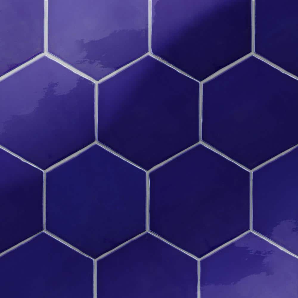 Merola Tile Viva Hex Azul 5-7/8 in. x 6-3/4 in. Ceramic Wall Tile (9.24 ...