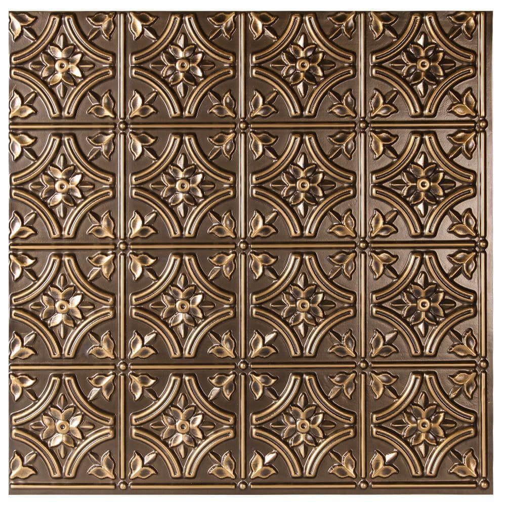 uDecor Valencia 2 ft. x 2 ft. Lay-in or Glue-up Ceiling Tile in Antique ...