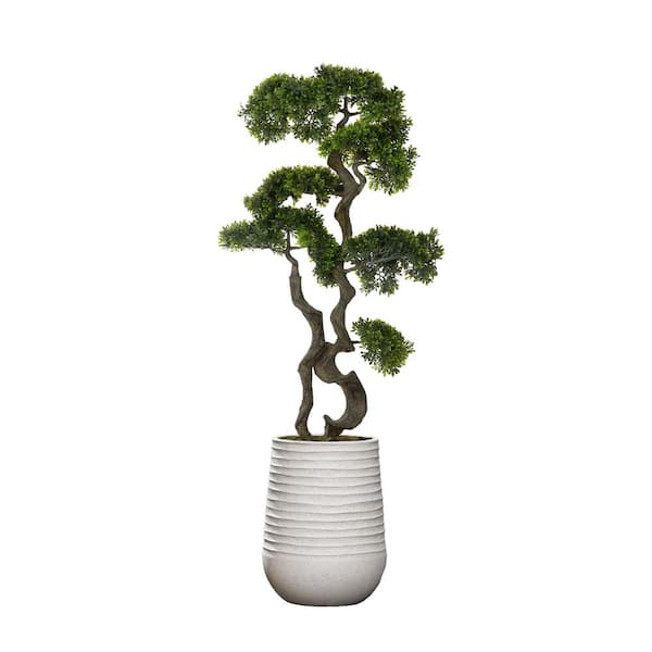VINTAGE HOME Artificial Faux Real Touch 57 in. Tall Bonsai with Real ...