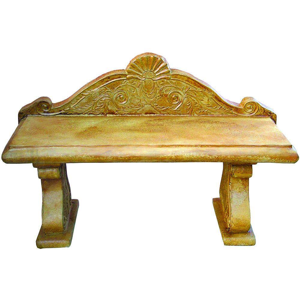 Athens Stonecasting Scroll Bench 01-040613AW - The Home Depot