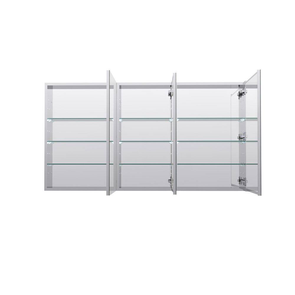 Liviza JSA 56 in. W x 30 in. H Rectangular Aluminum Medicine Cabinet ...