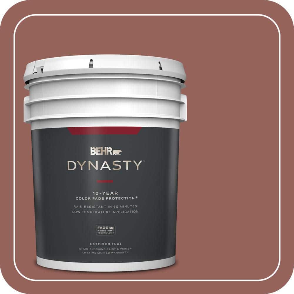BEHR DYNASTY 5 gal. #ICC-73 Brick Hearth Flat Exterior Stain-Blocking ...