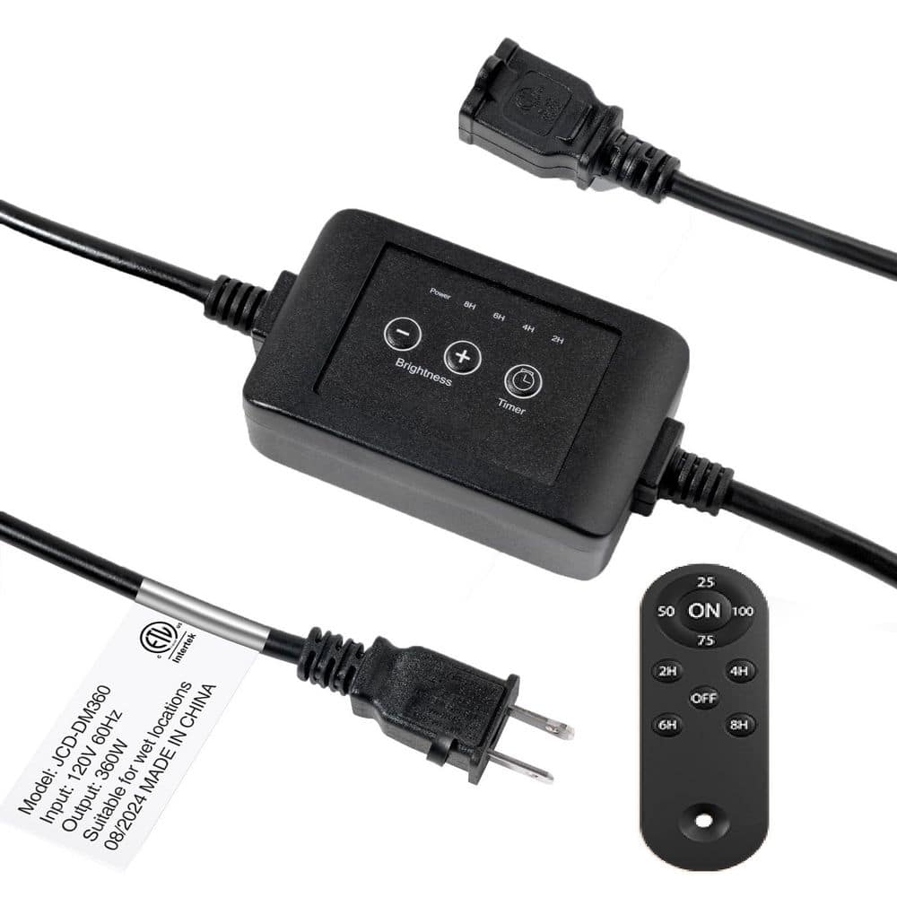 Vrbgify Outdoor Black String Light Dimmer Switch, 4 Brightness Levels ...