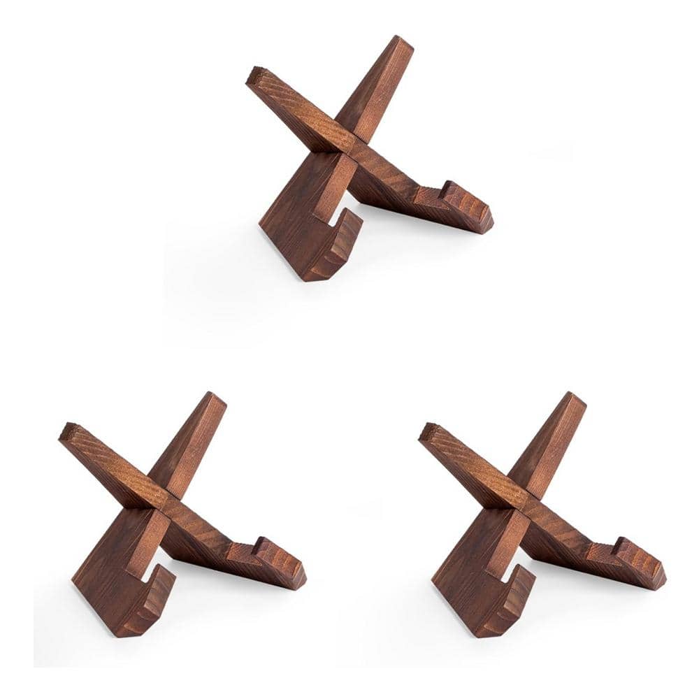 Afoxsos 4.5 in. Plate Holder Display Stand, Wooden Picture Frame Stand ...