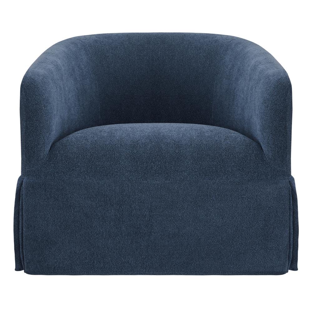 Spruce & Spring Chloe Blue 30 in. Wide Fabric Swivel Accent Chair ...