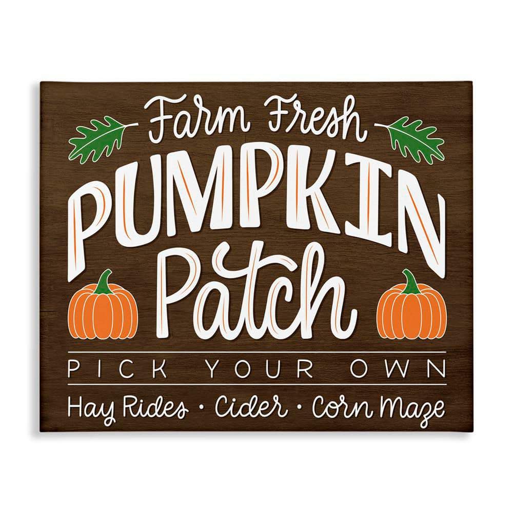 Stupell Industries Farm Fresh Pumpkin Patch Sign by Jalynn Heerdt Unframed Graphic Typography ...