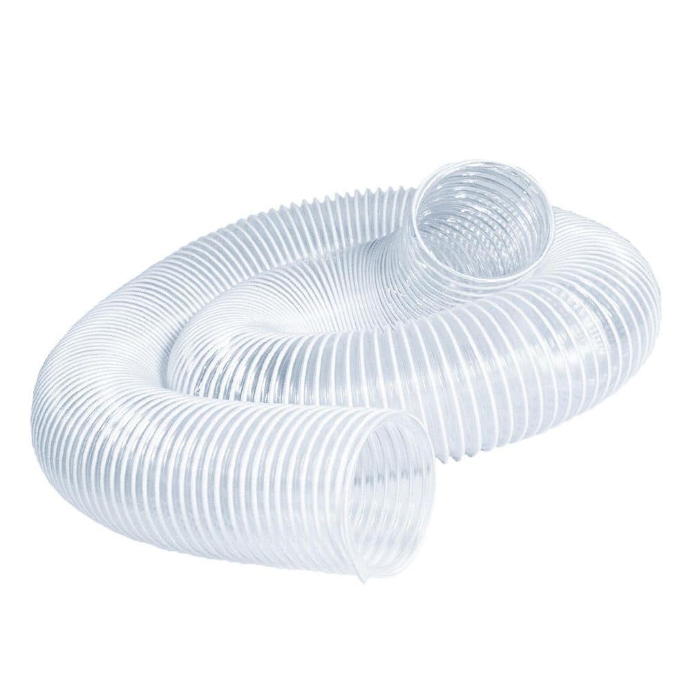 ‎POWERTEC 2-1/2 in. x 10 ft. Flexible PVC Dust Collection Hose, Clear ...