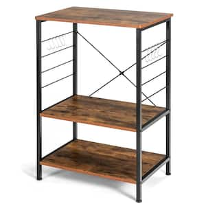 MM MODERN MUSE Walnut Kitchen Baker's Rack Utility Storage Shelf Stand ...