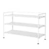 Seville Classics 18.5 in. H 9-Pair 3-Tier White Resin Slat Metal Frame ...