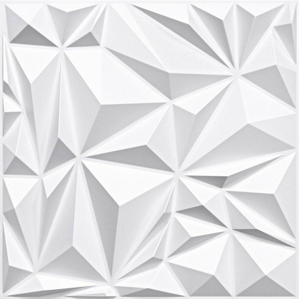 Afoxsos White 3D Diamond Wall Panels for Interior Decor, Paintable PVC ...