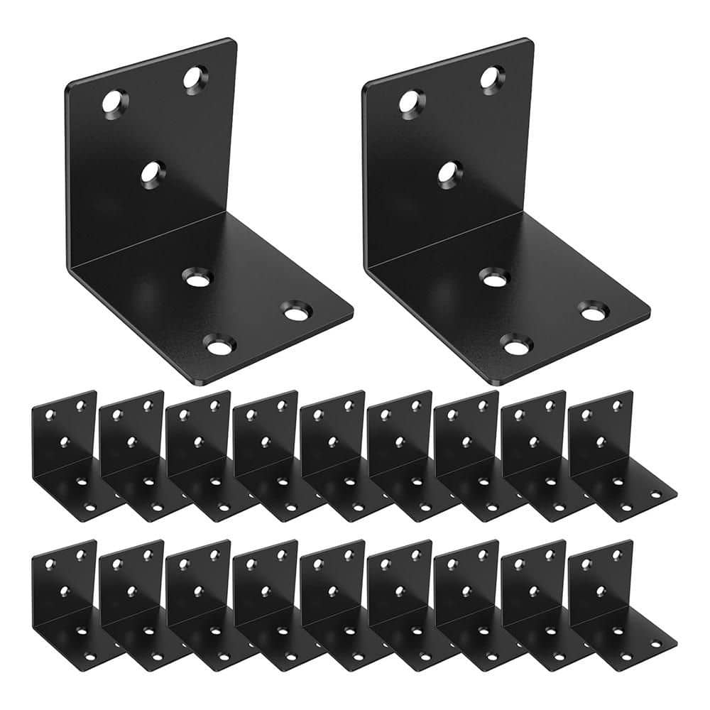 Afoxsos Metal Black Heavy Duty Corner Braces L Brackets for Wood ...