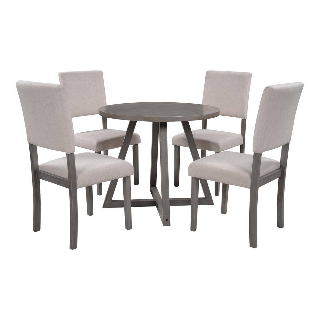 Utopia 4niture Marla Mid-Century 5-Piece Wooden Kitchen Dining Table ...