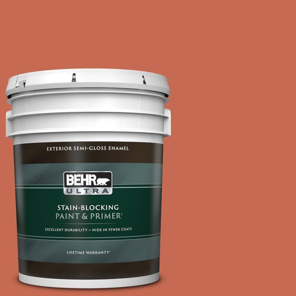 BEHR ULTRA 5 gal. #T16-14 Raw Copper Semi-Gloss Enamel Exterior Paint ...