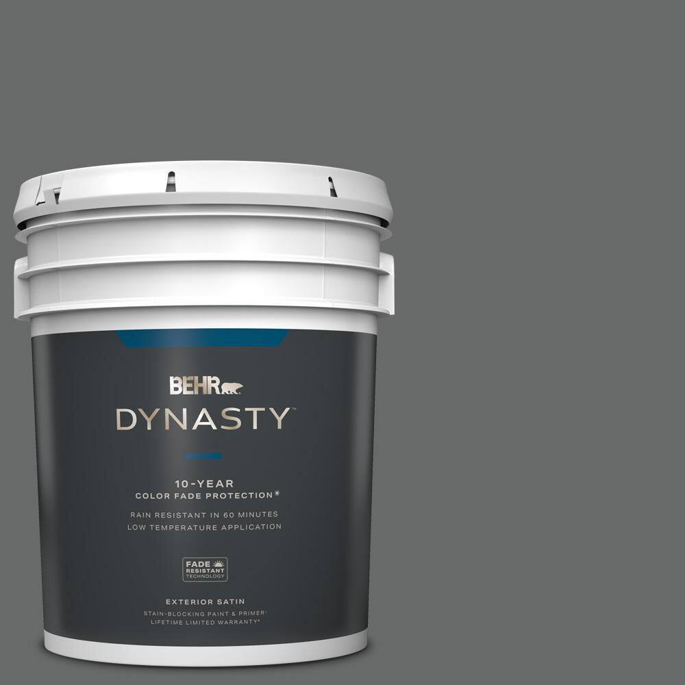 BEHR DYNASTY 5 gal. #BXC-63 Molten Lead Satin Enamel Exterior Stain ...