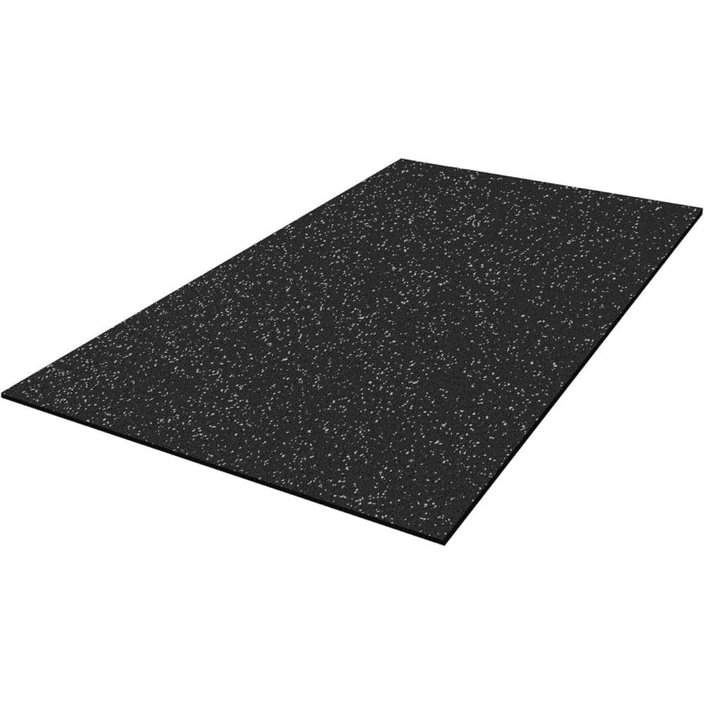 FLOORINGINC Gray Recycled Rubber 4 ft. W x 6 ft. L x 3/8 in. T Gym E ...