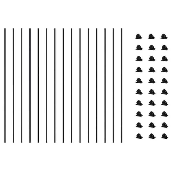 Afoxsos 29.5in. H x 1in. W Black Iron Stair Railing Kit for Wood ...