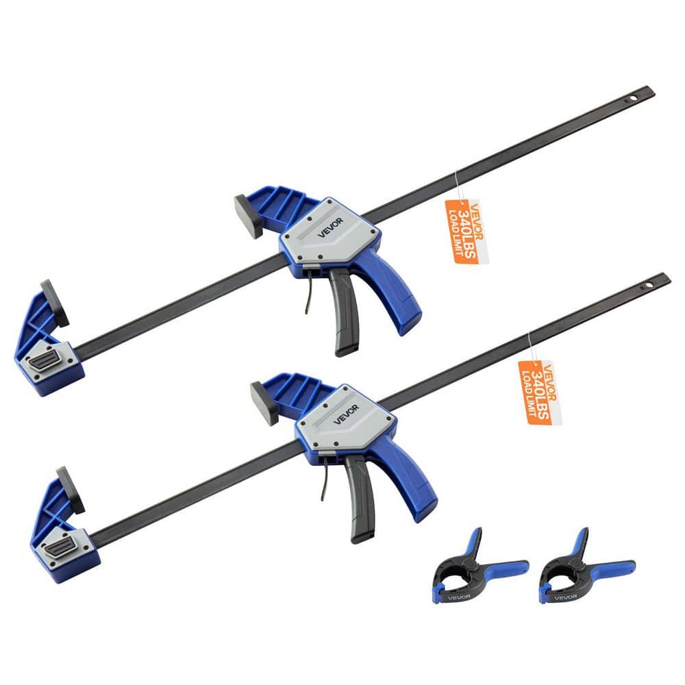 VEVOR Bar Clamps Set for Woodworking, 24 in. One-Handed Quick-Grip F ...