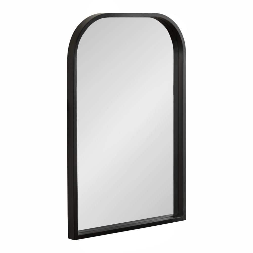Kate and Laurel Travis Black 20 in. W x 30 in. H Arch MDF Wall Mirror ...