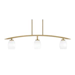 Siena 3-Light, Brass, Linear Chandelier, Any room with White Marble ...