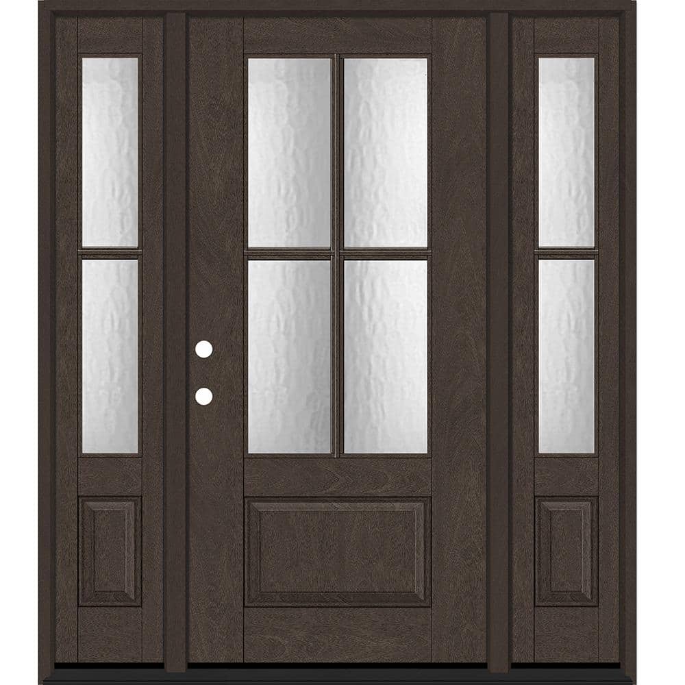 Steves & Sons Regency 64 in. x 80 in. 3/4 Lite 4SDL Oasis Deco Glass ...
