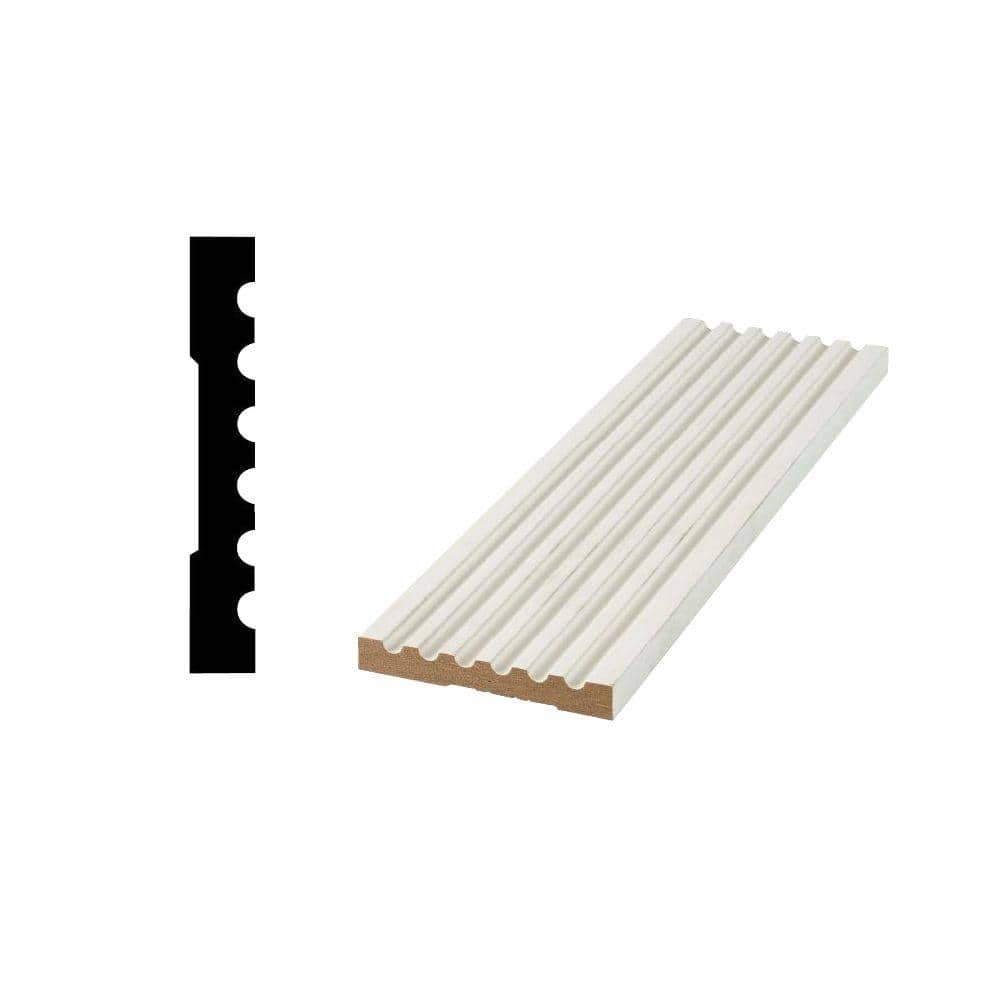 Woodgrain Millwork WG 1002 15/32 in. x 3-9/16 in. Primed MDF Fluted ...