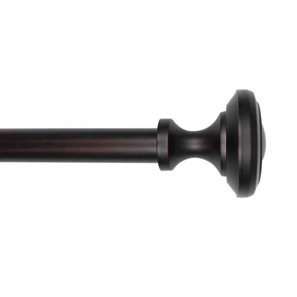 Lumi 36 in. - 72 in. Adjustable Single Curtain Rod 1 in. Dia. in Oil ...