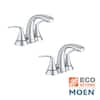 MOEN Darcy 4 in. Centerset 2-Handle Bathroom Faucet in Chrome (2-Pack ...