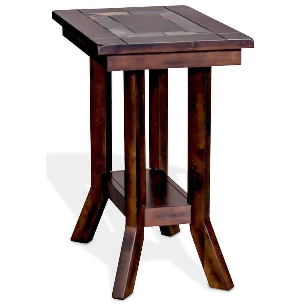 Benjara 24.5 in. Brown Rectangle Wood End Table with Shelf BM325493 ...