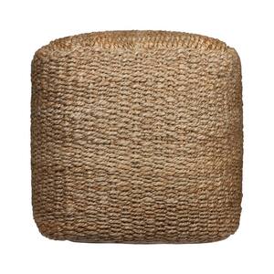 Maples Trellis Farmhouse Natural Indoor Hand Woven Jute Pouf ...