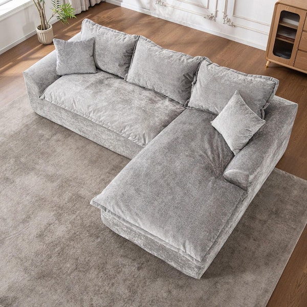 Noble House Hudson 103.15 in. Chenille Modular Cloud Sectional Sofa in ...