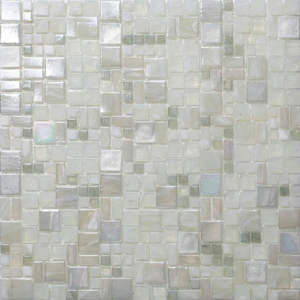 Apollo Tile Pearl White 4 in. x 5 in. Mini Versailles Polished Glass ...