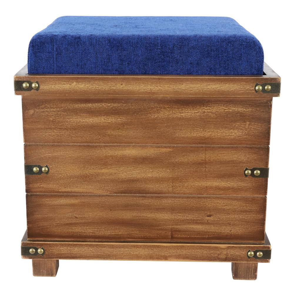 Decor Therapy Hadley Honey Nut Storage Ottoman FR8847 - The Home Depot