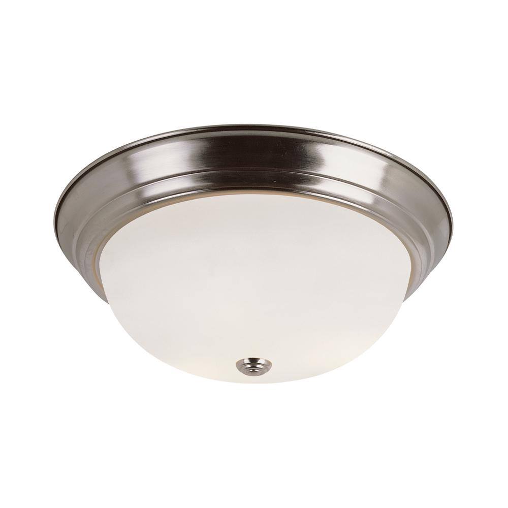 Bel Air Lighting Bowers 11 in. 2-Light Brushed Nickel Flush Mount ...