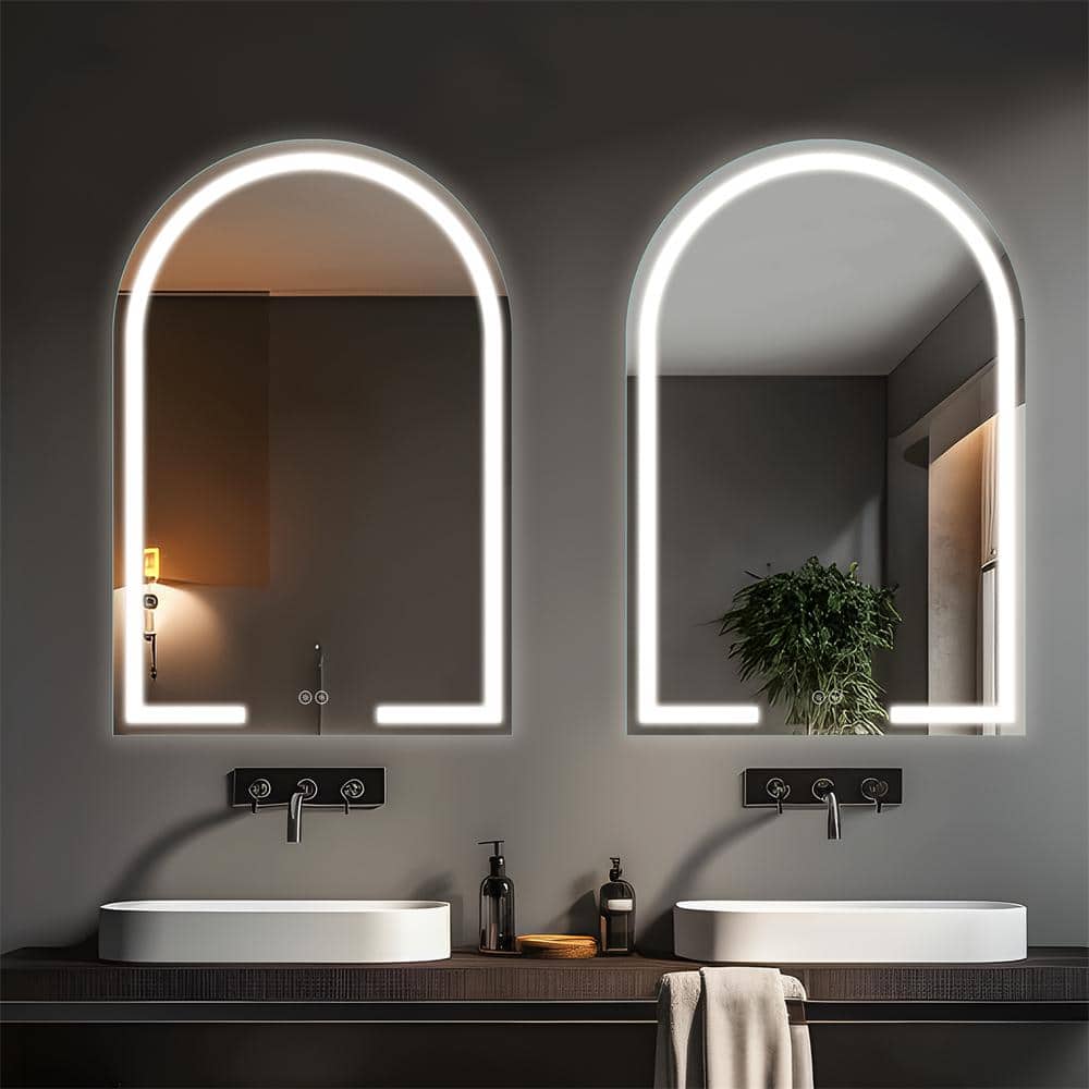 Reviews for Dovelina 24 in. W. x 36 in. H Arched Frameless Mirror Wall ...