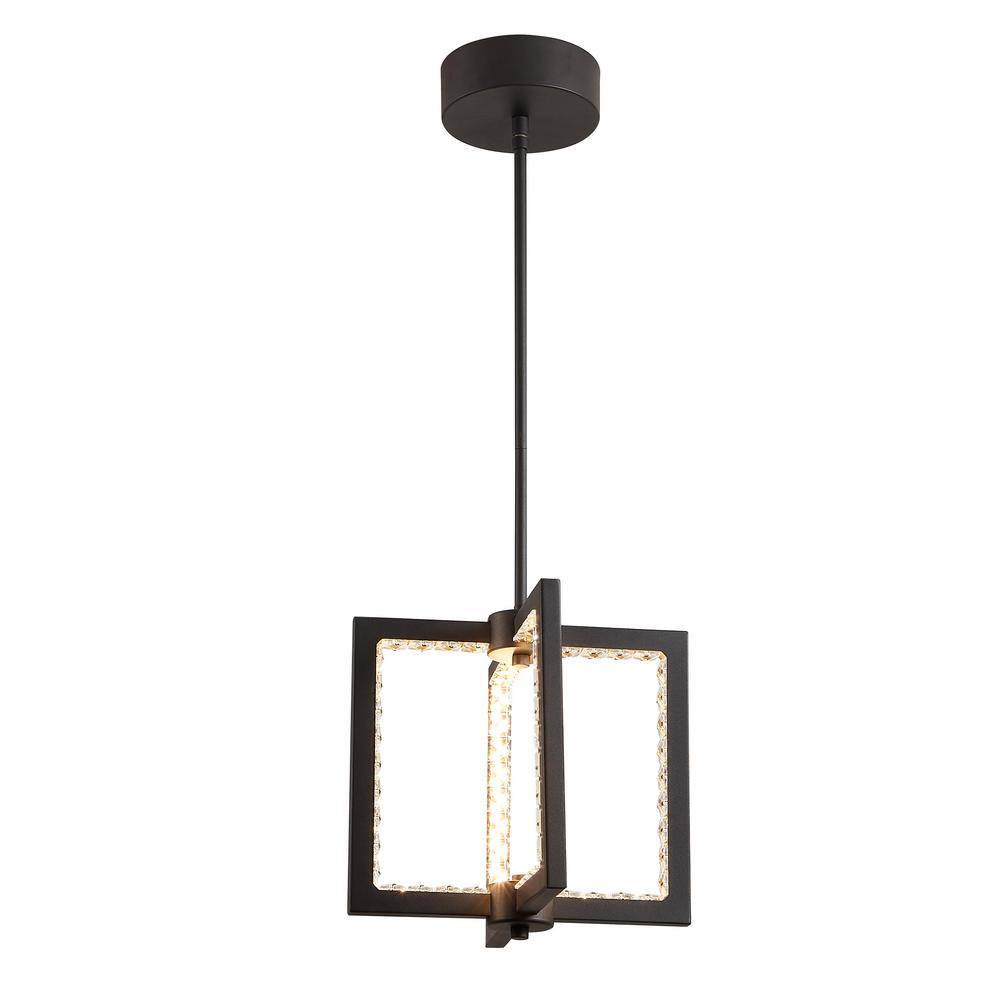Breezary Halley 36-Watt Integrated LED Black Farmhouse Hanging Pendant ...